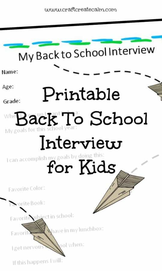 Back to School Interview for Kids