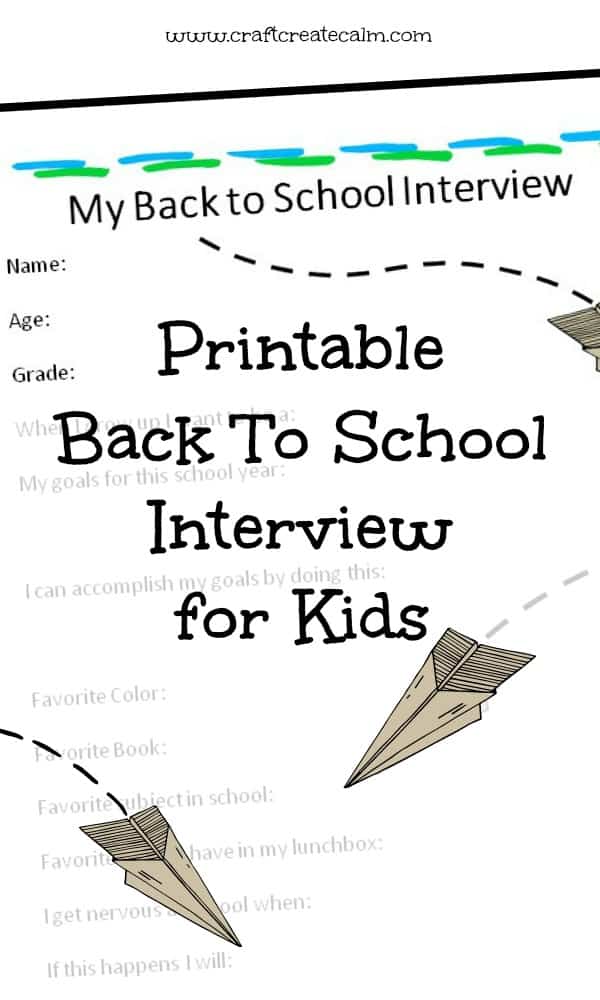 Back to School Interview for Kids