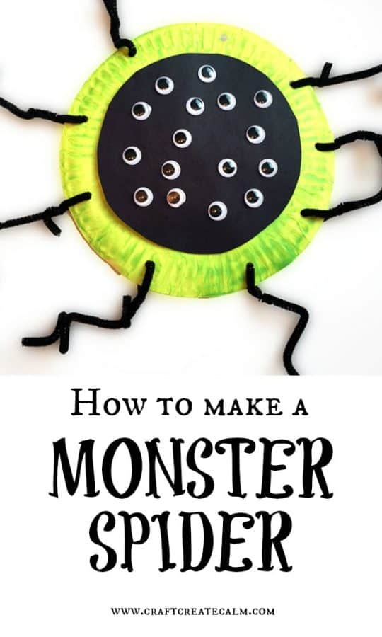 Paper Plate Monster Spider Craft for Kids