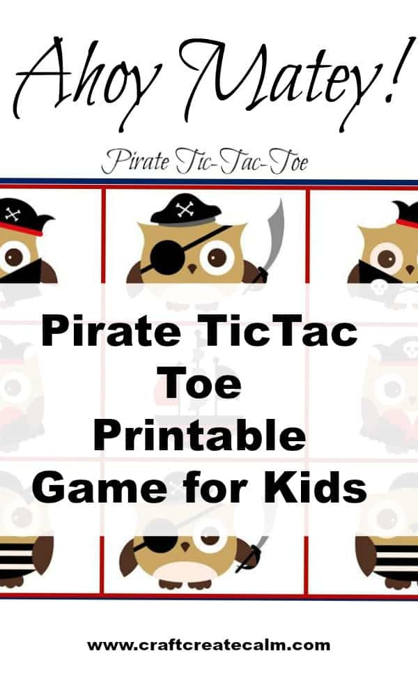 Pirate Printable Tic-Tac-Toe Game for Kids