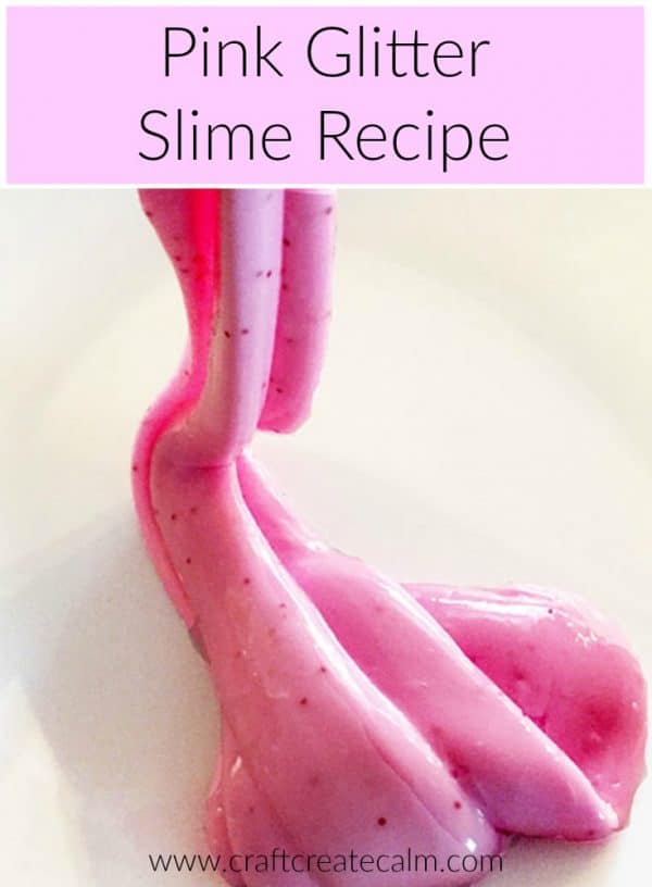 DIY Pink Slime Recipe with Glitter