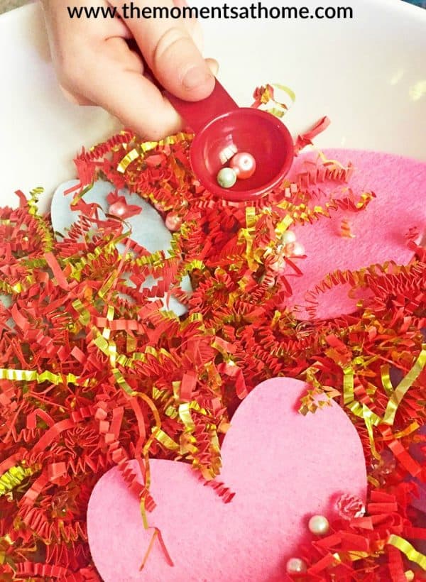 Hearts Sensory Bin for Kids