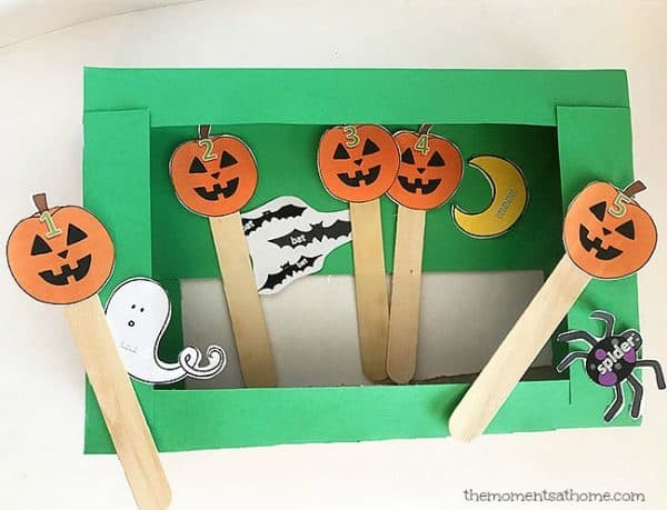 Five Little Pumpkins Puppet Craft DIY Puppets