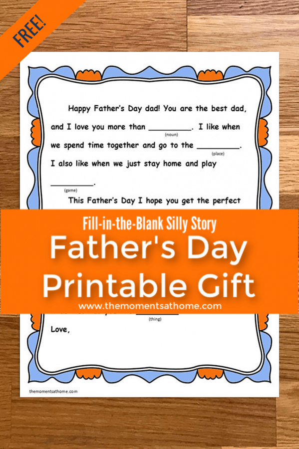 Father's Day Printable Fill in the Blank Silly Story