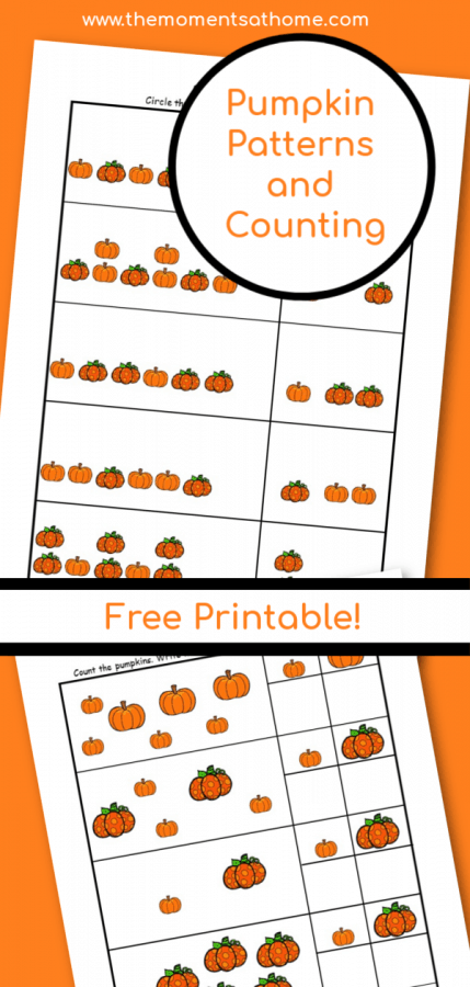 Pumpkin Math Patterns Printable Worksheets