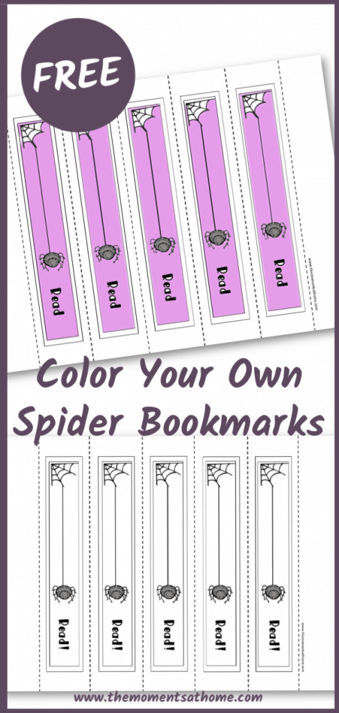 Spider Web Printable Bookmarks for Kids