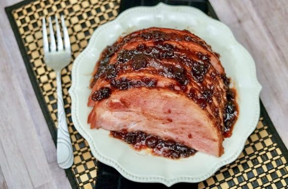 Easy Cranberry Glazed Ham