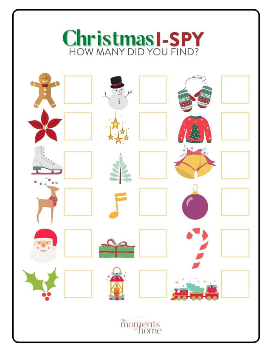 Free Christmas I-Spy & Color-By-Number Printables Pack